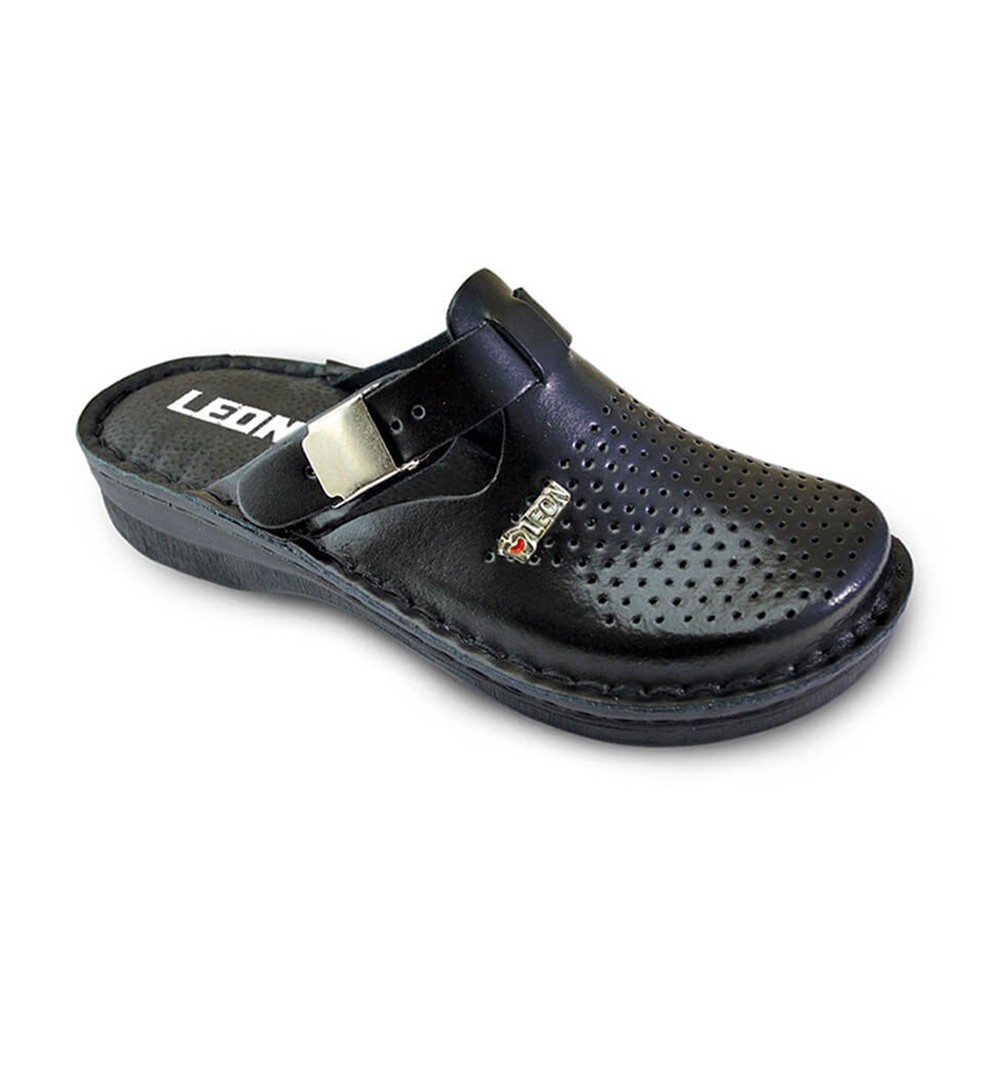 Saboti medicali, de dama, din piele, negru, Leon V260